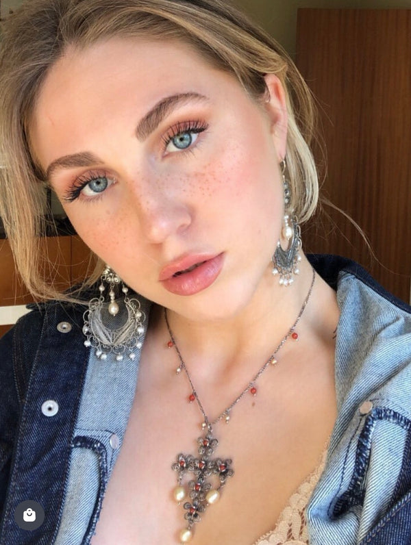 Filigree Floral Cross Necklace - Yvone Christa