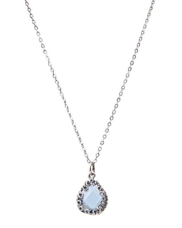 Teardrop necklace - small - light blue - Yvone Christa